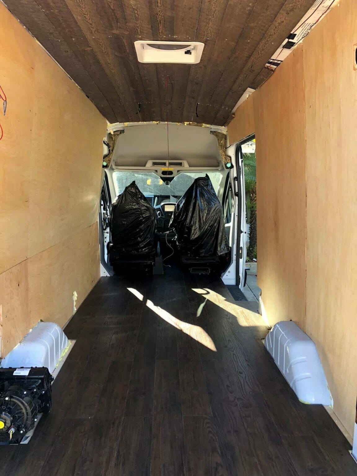 Cork Floors and Wooden Ceiling in a Van Build — Technically Wizardry
